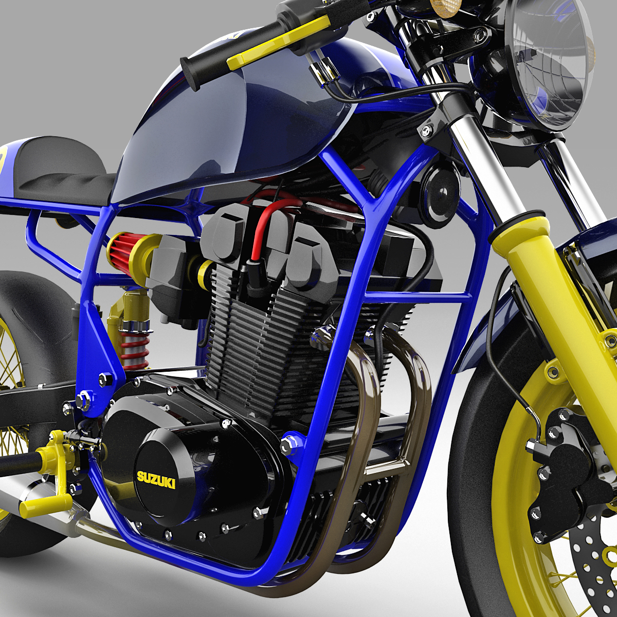 suzuki cafe racer 3d model