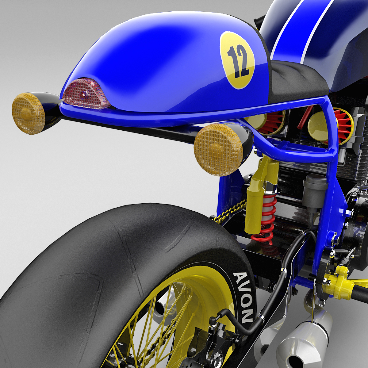 suzuki cafe racer 3d model