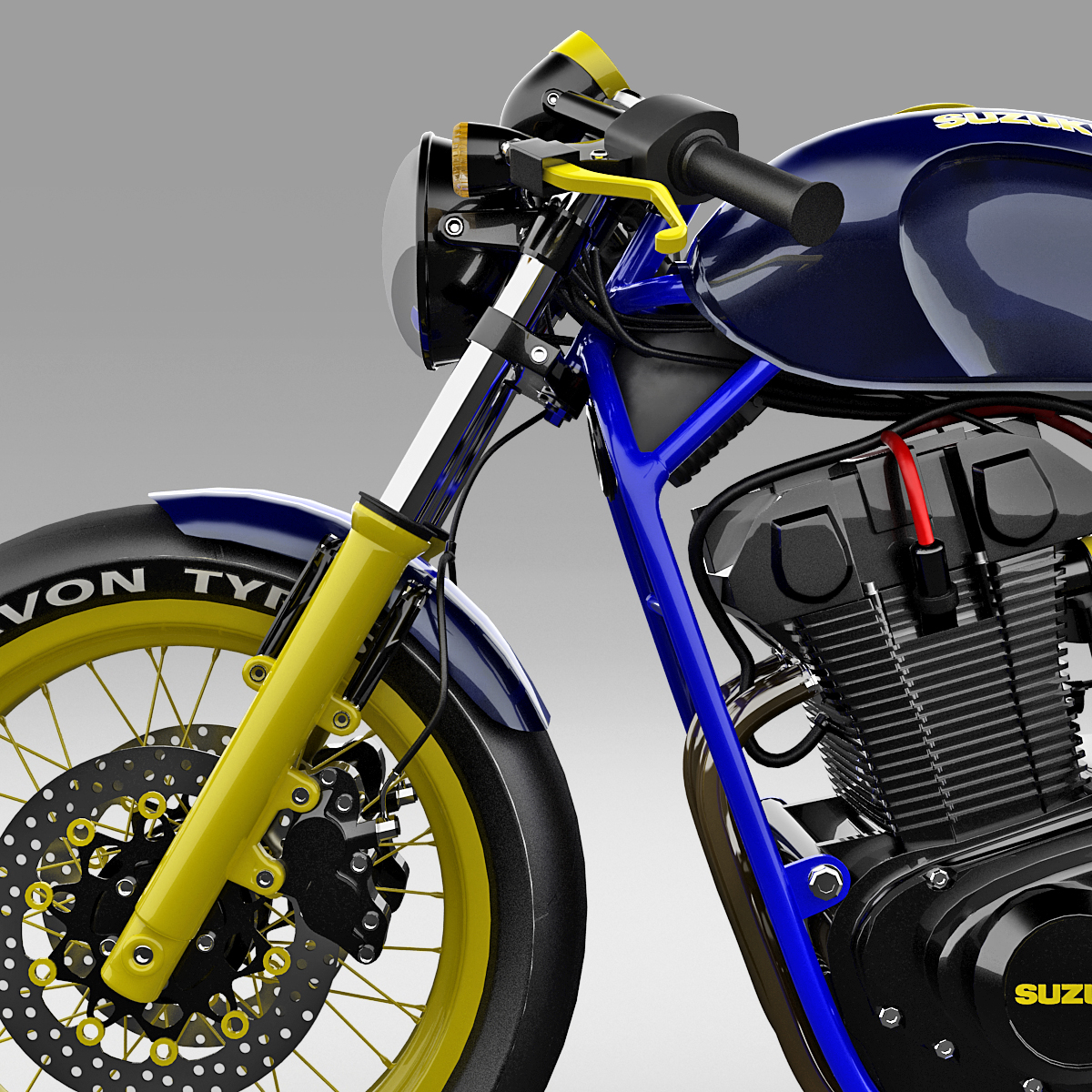suzuki cafe racer 3d model