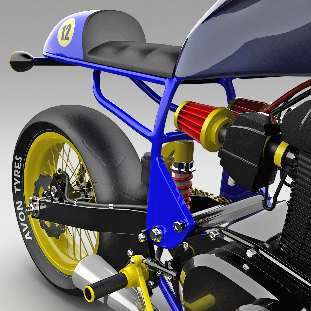 suzuki cafe racer 3d model