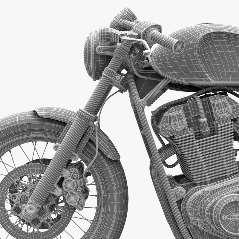 suzuki cafe racer 3d model