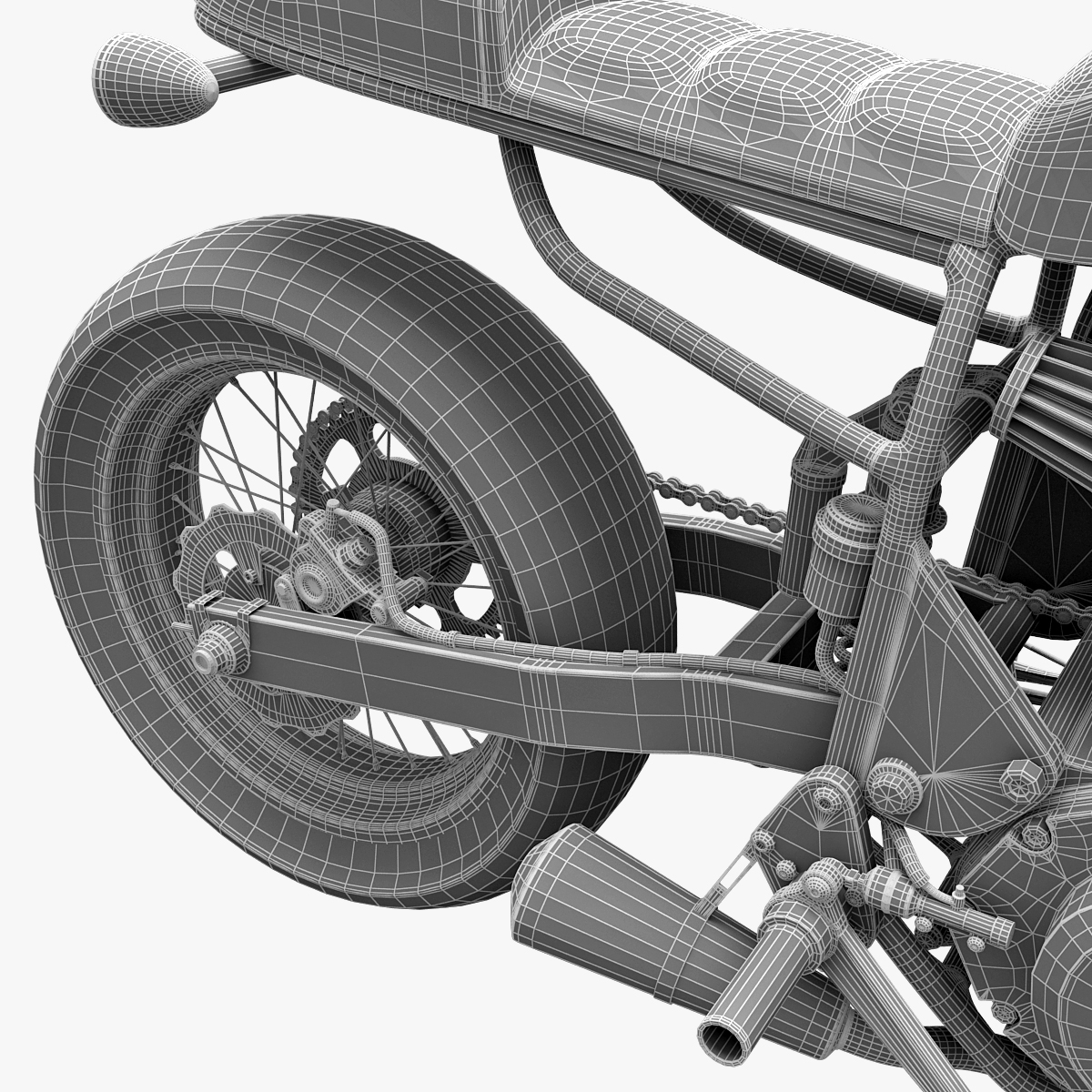 suzuki cafe racer 3d model