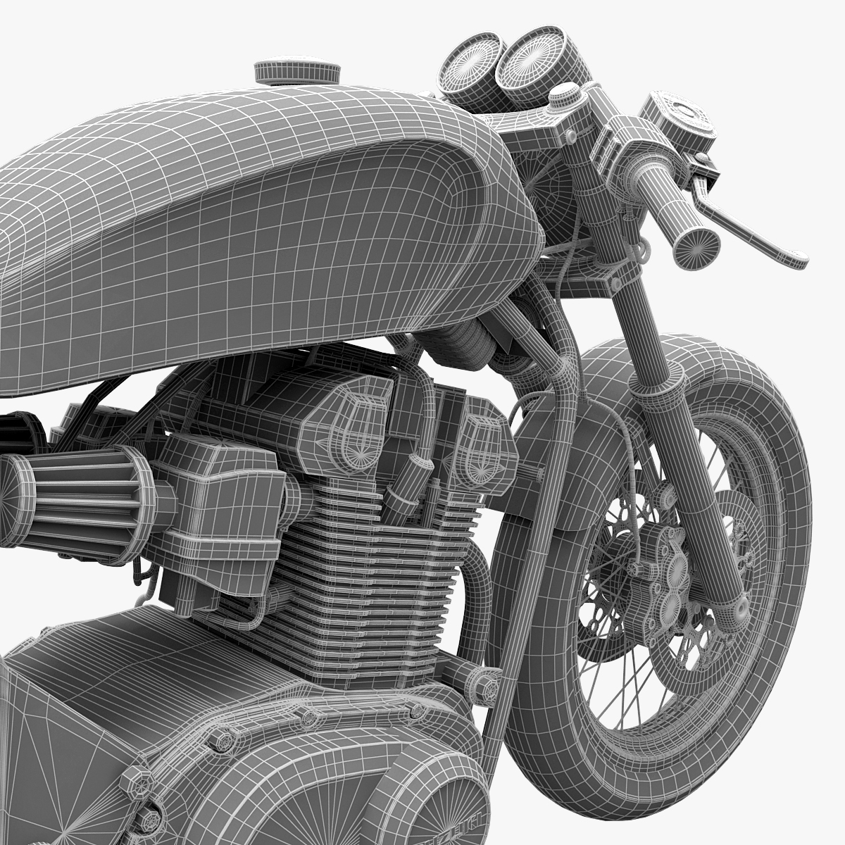 suzuki cafe racer 3d model