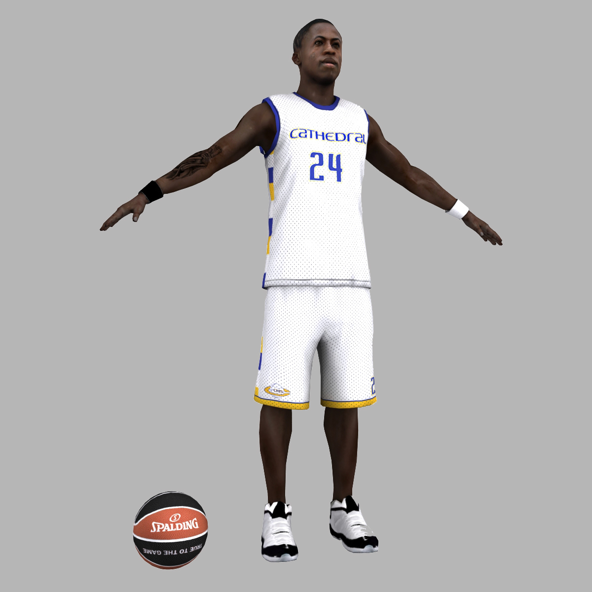 rigged basketball player 3d model