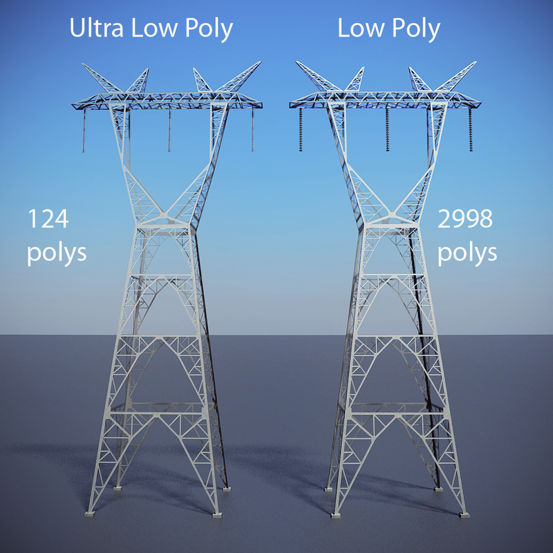 powerline pylons 3d model