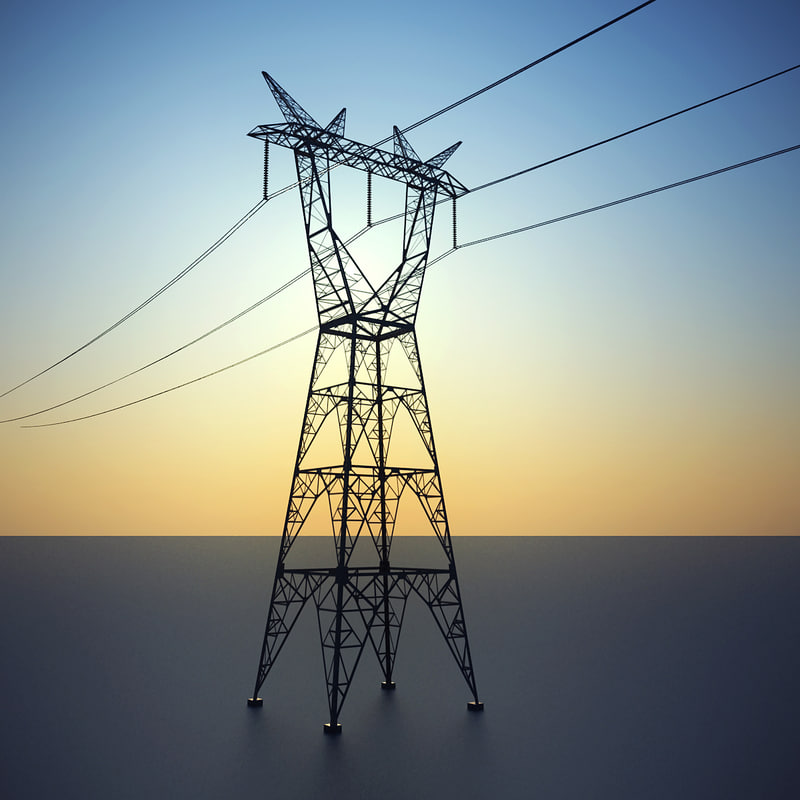 powerline pylons 3d model