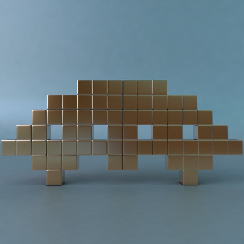 3d model alien space invaders