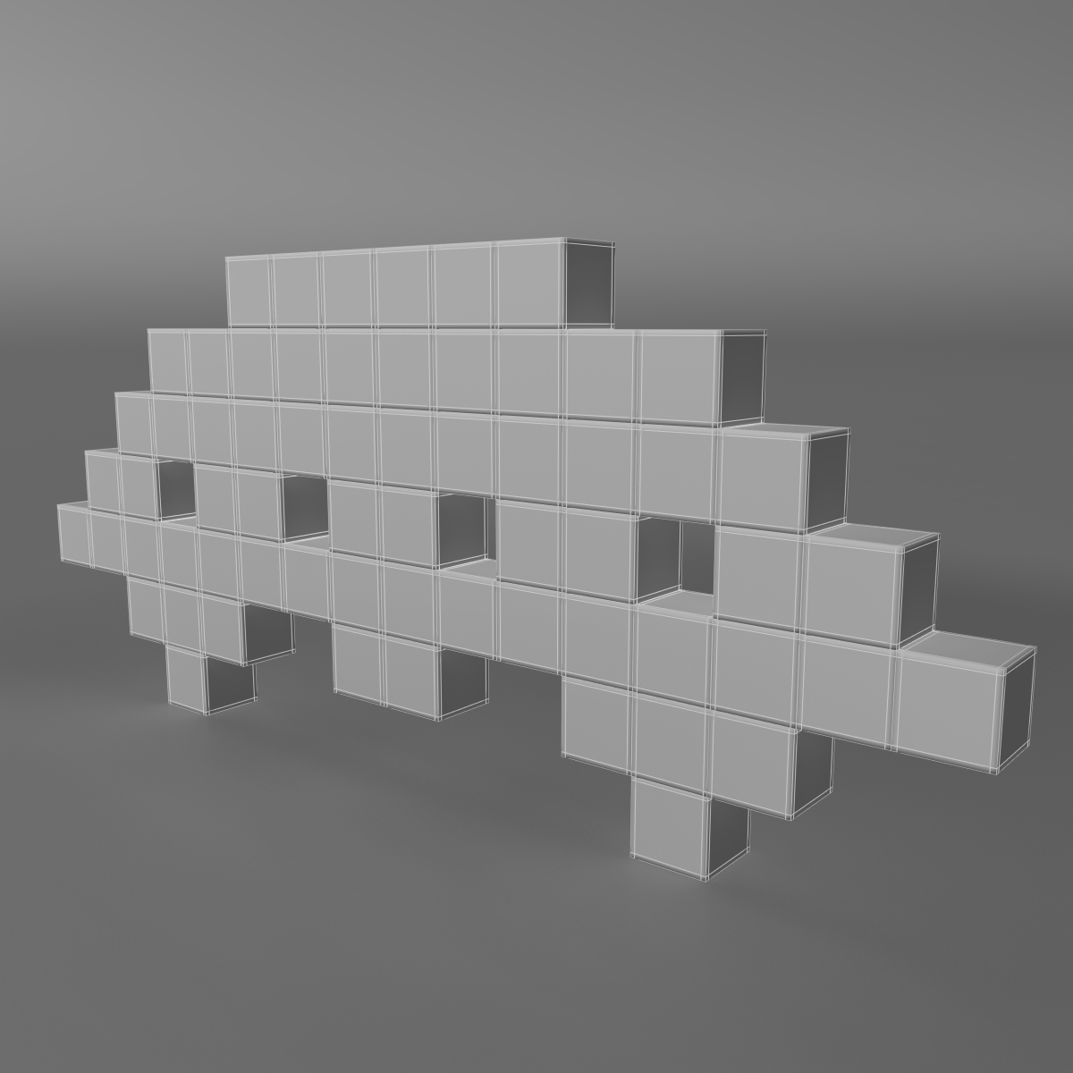 3d model alien space invaders