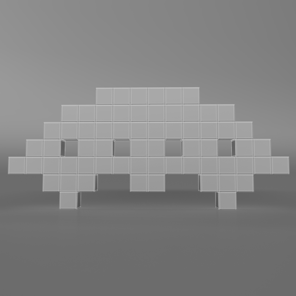3d model alien space invaders