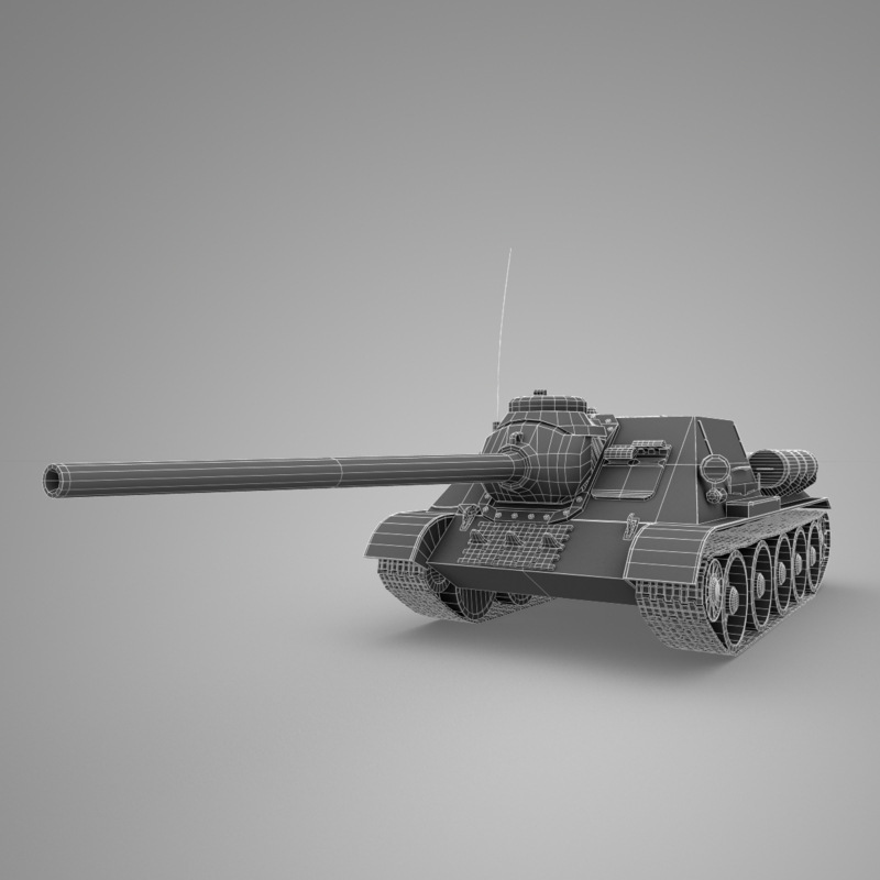 Su-100 WW2 소련 탱크 구축함 3D 모델 - TurboSquid 782038