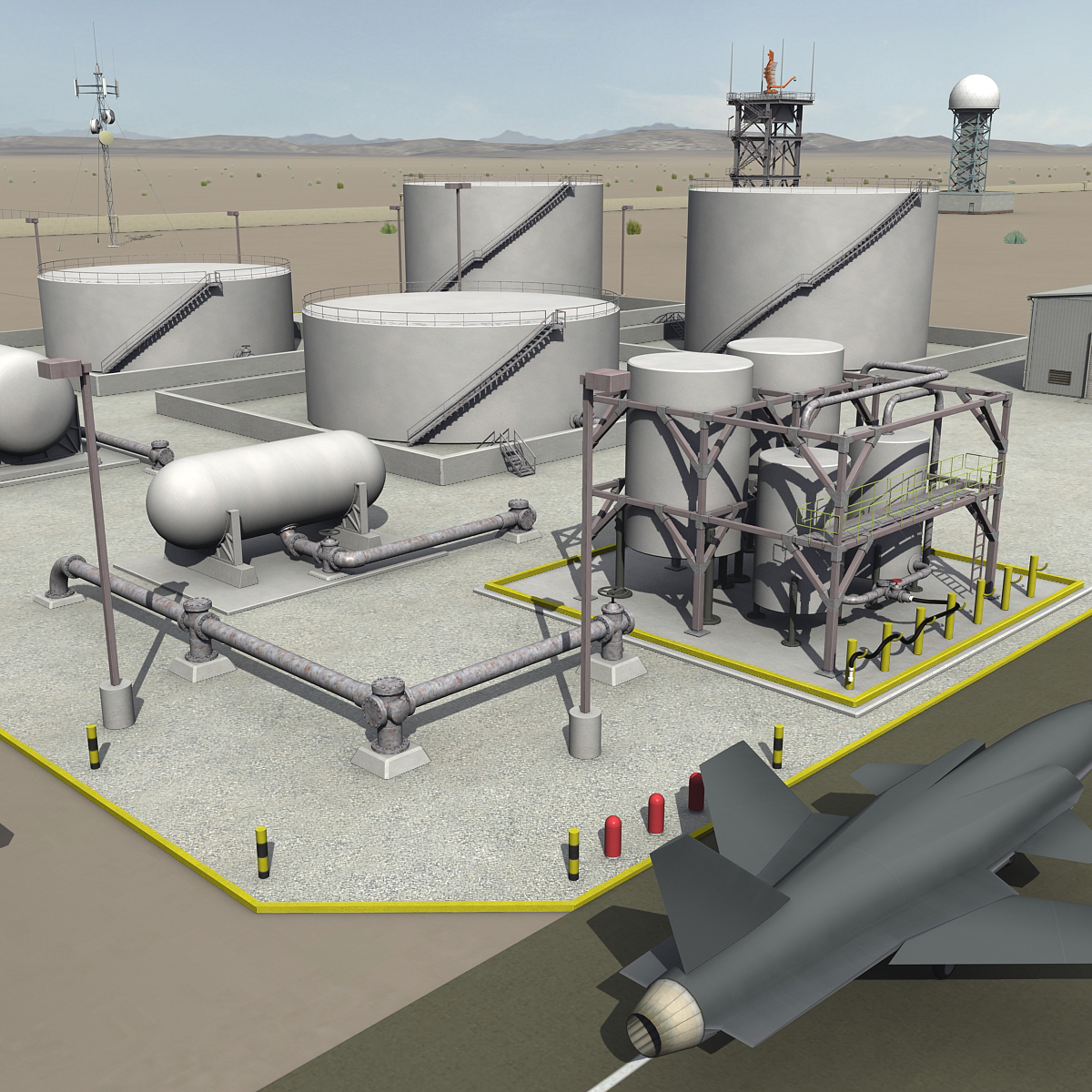 massive airbase uav drones 3d model