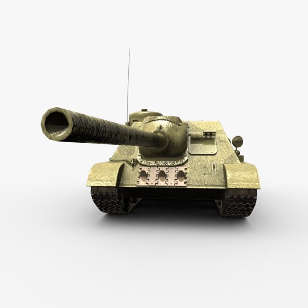 su-100 soviet tank destroyer 3d model