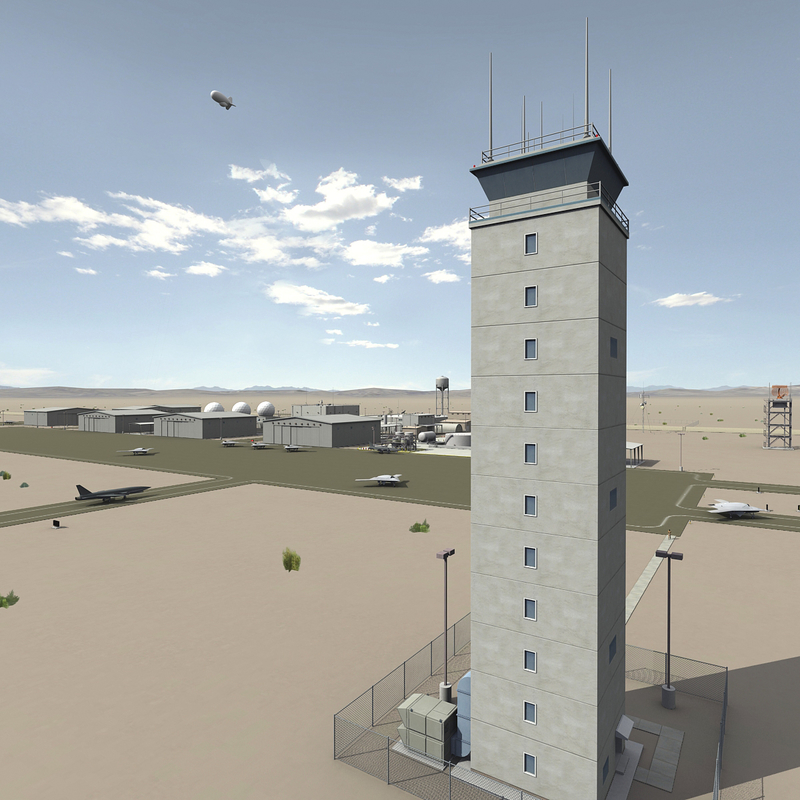 massive airbase uav drones 3d model