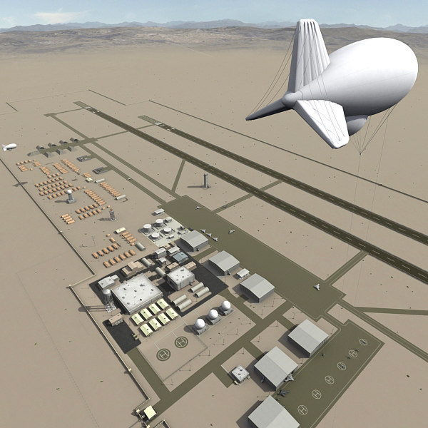 massive airbase uav drones 3d model