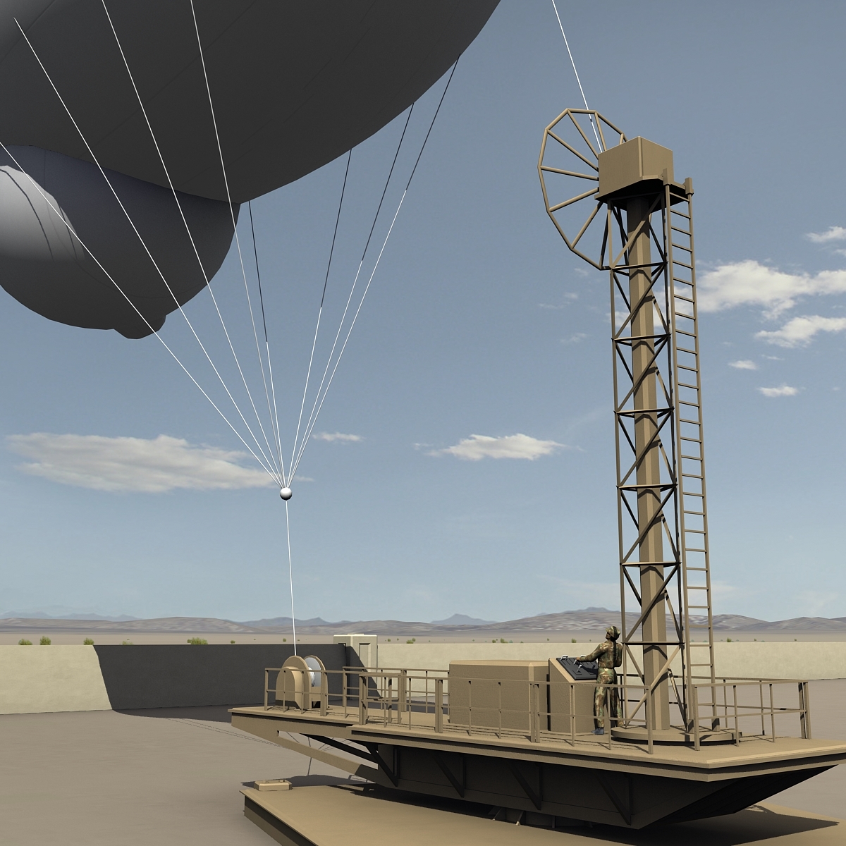 massive airbase uav drones 3d model