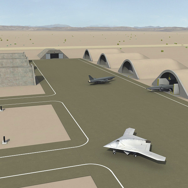 massive airbase uav drones 3d model