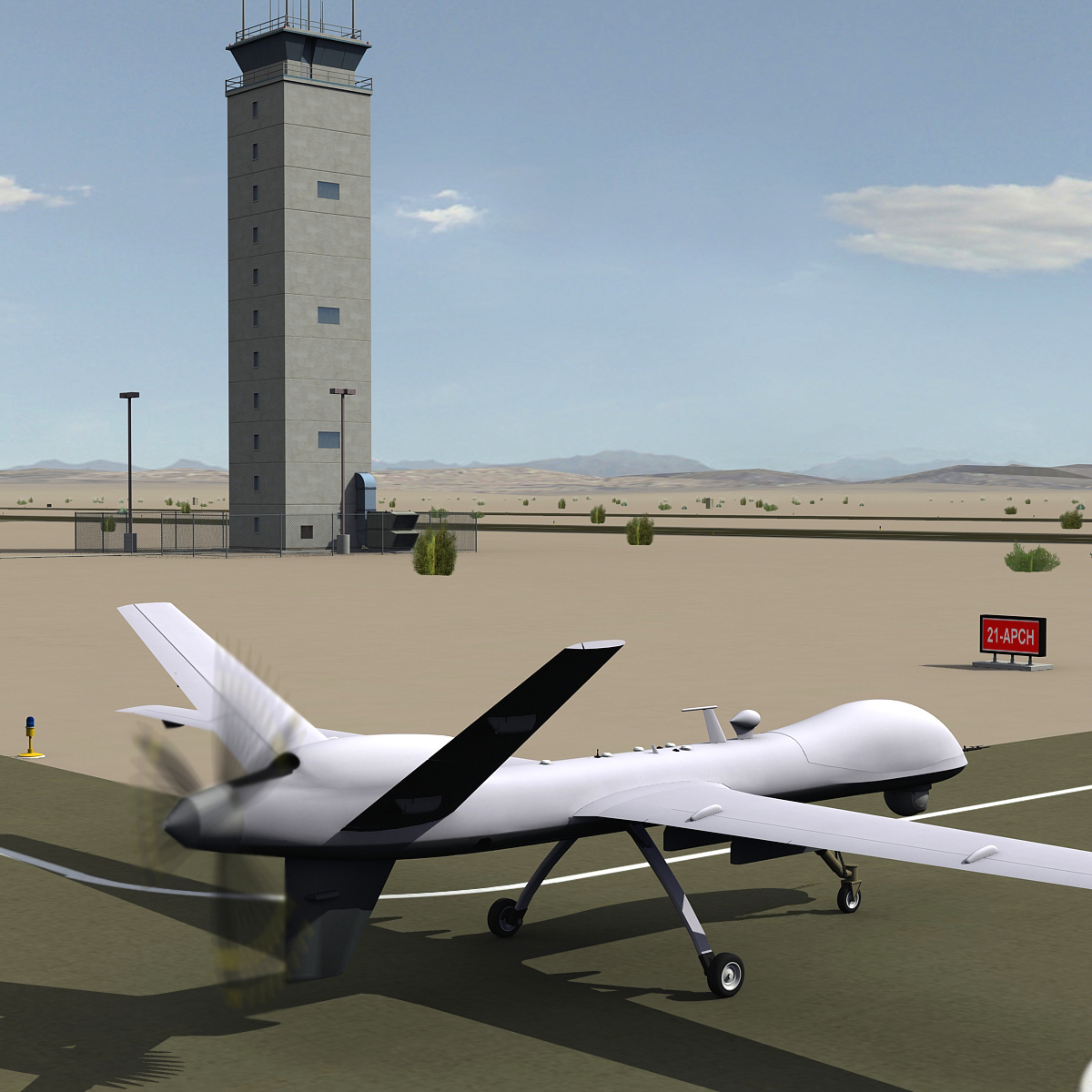 massive airbase uav drones 3d model