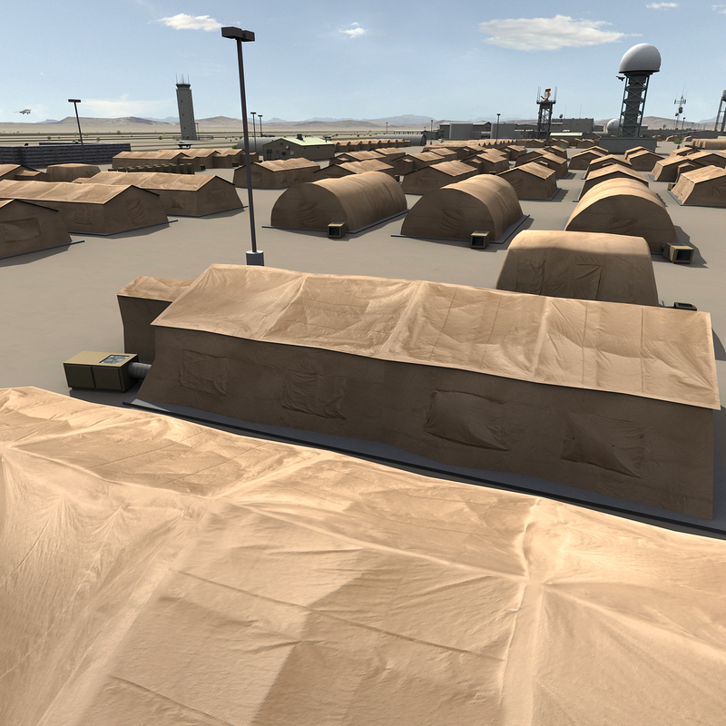 massive airbase uav drones 3d model