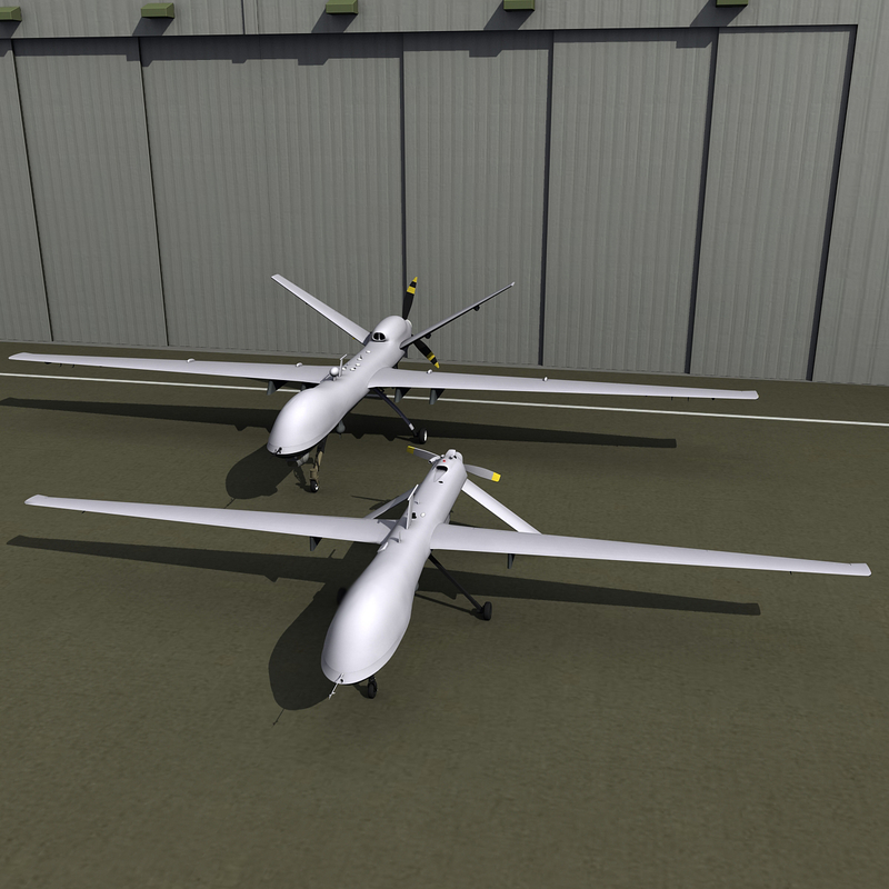 massive airbase uav drones 3d model