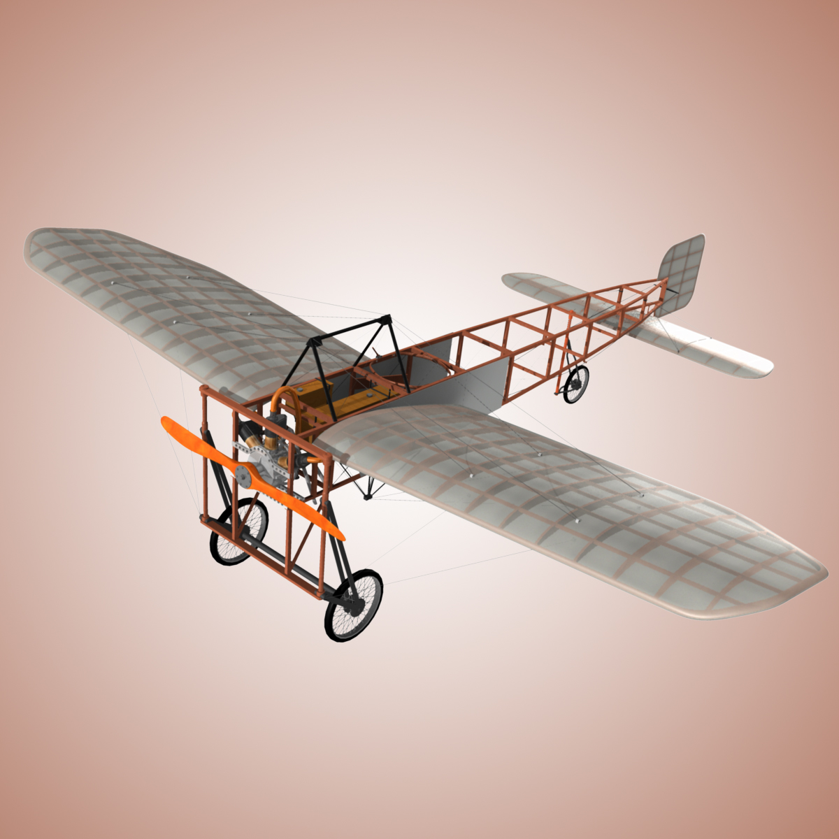 bleriot xi 3d obj