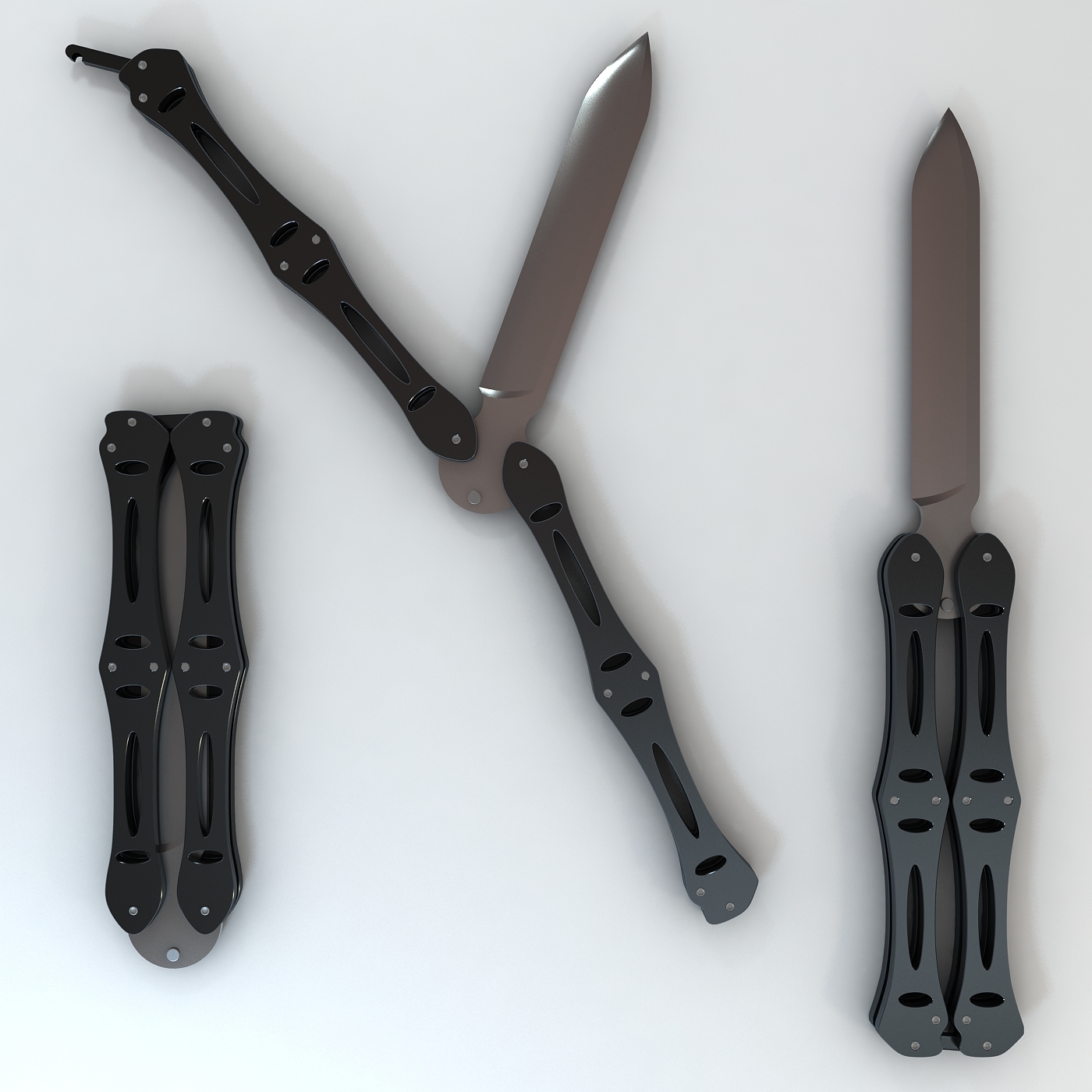 butterfly knife 3d model