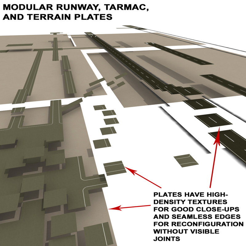 massive airbase uav drones 3d model