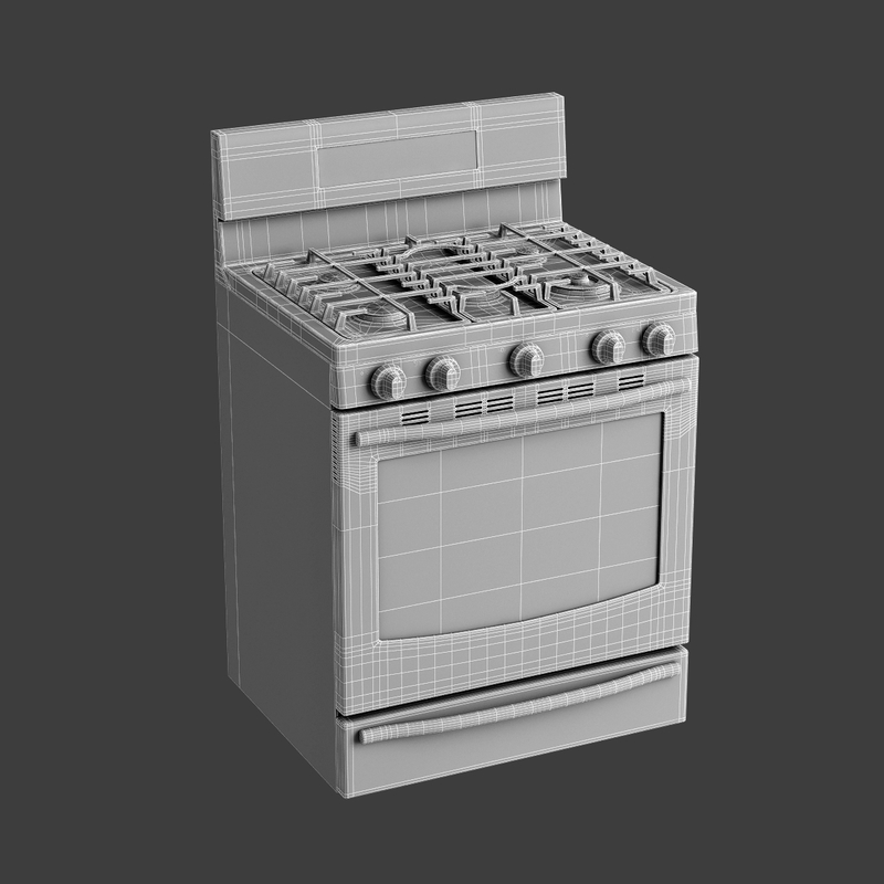 3d model gas range