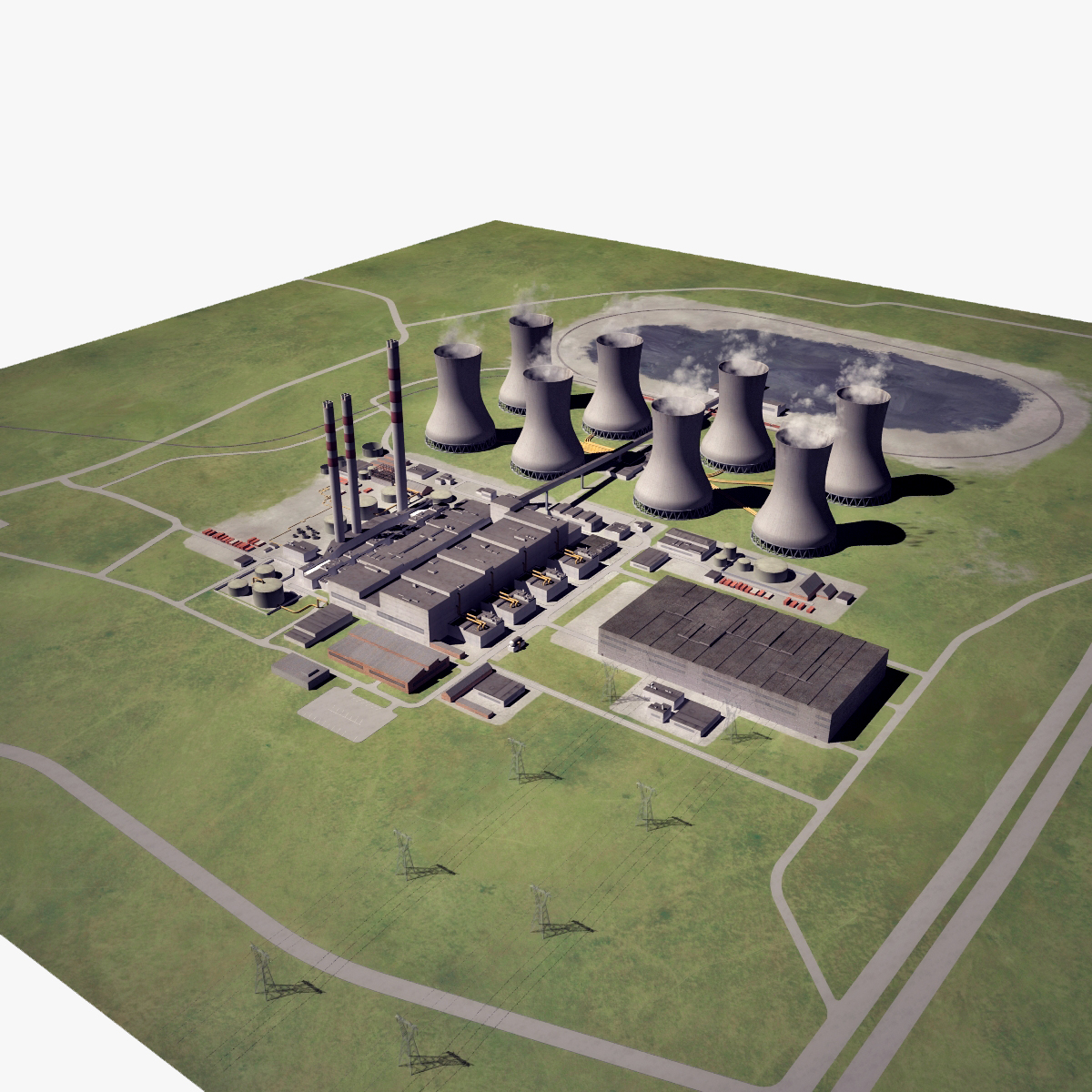 coal-fired thermal power station obj coal-fired thermal power station obj