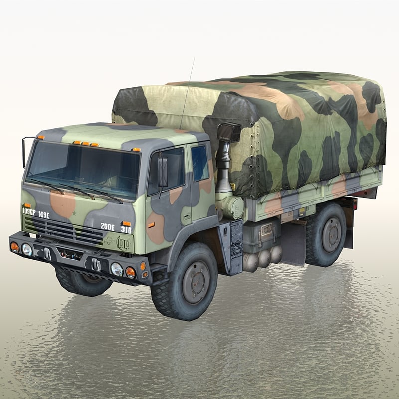 military truck m1078 cargo 3d model
