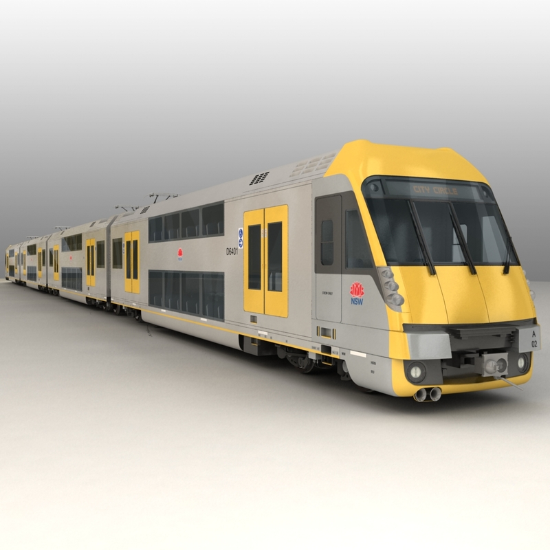 city rail set emu 3d max