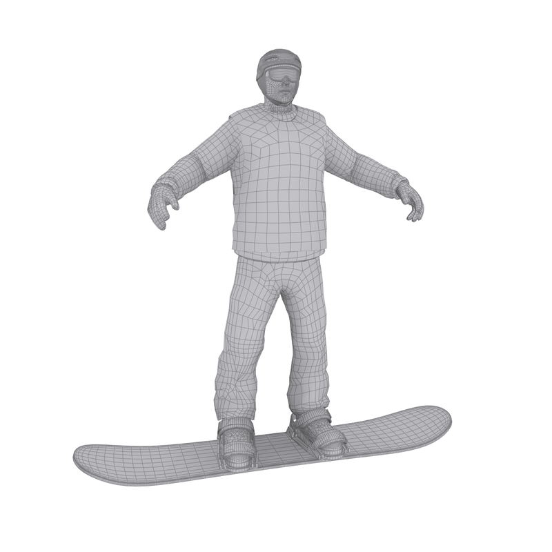 snowboard man 3d model