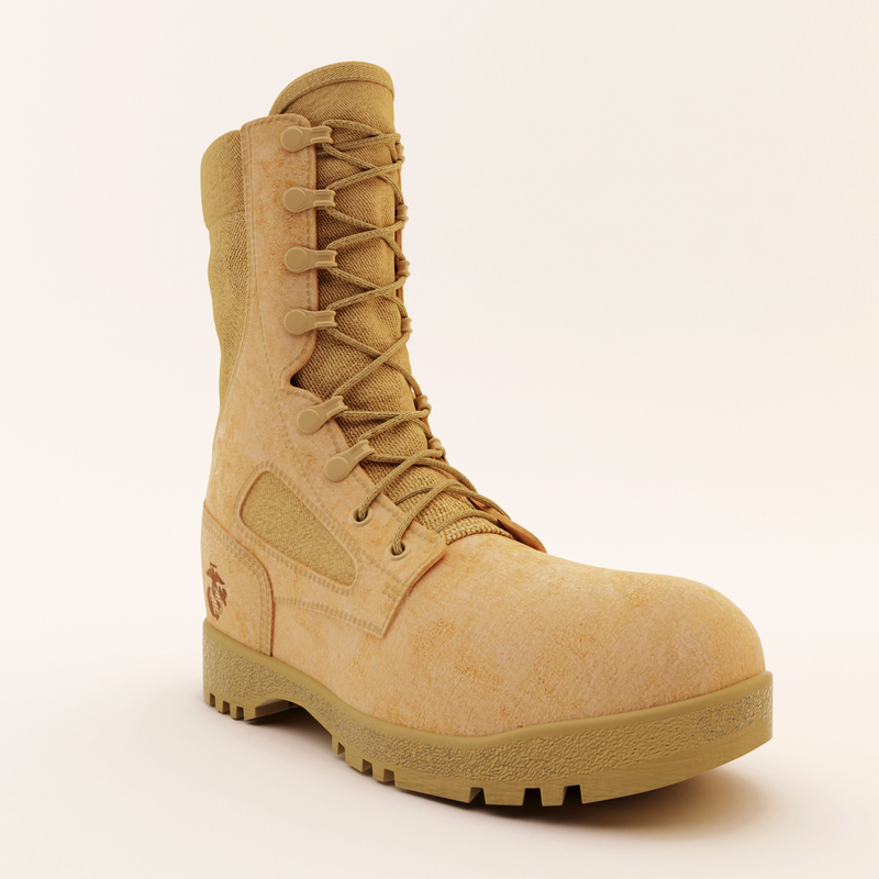 usmc shoes boots 3d model