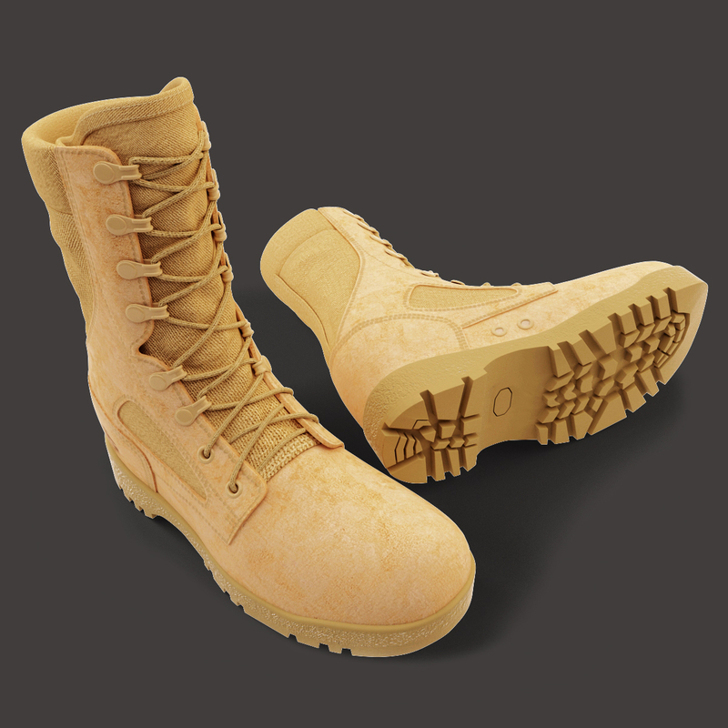 usmc shoes boots 3d model