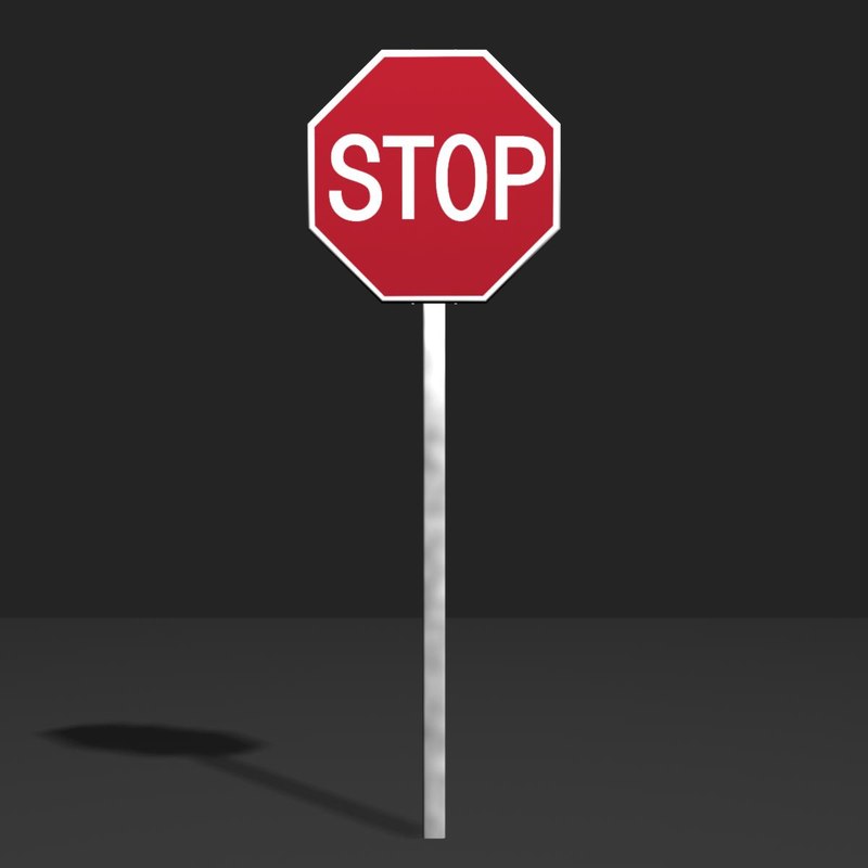 3d model stop sign