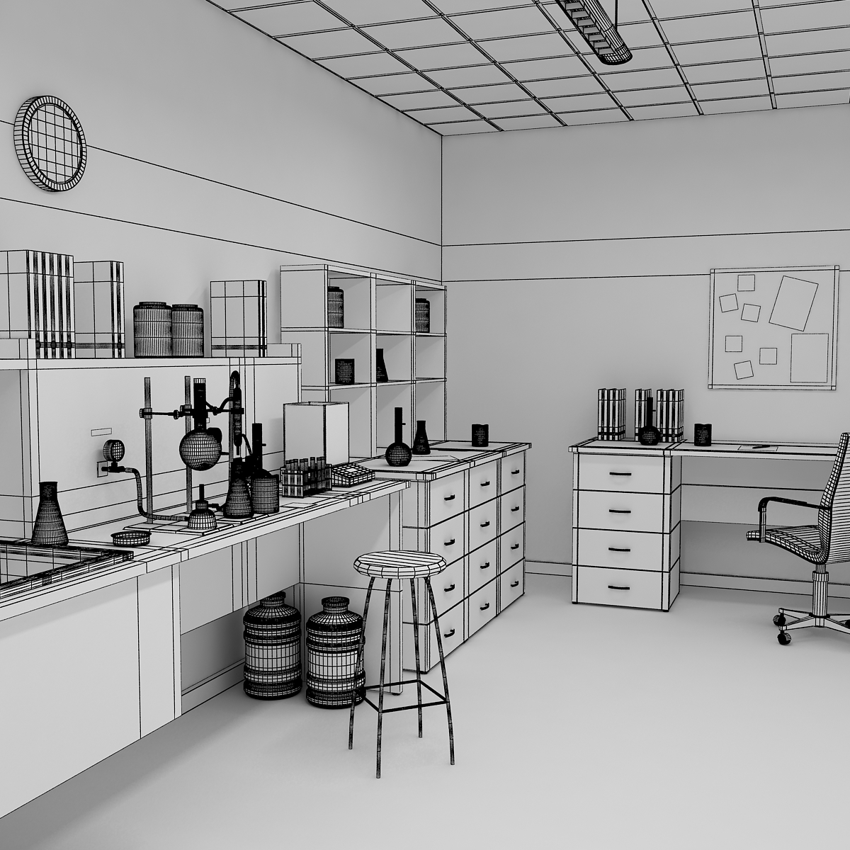chemistry laboratory 3d model