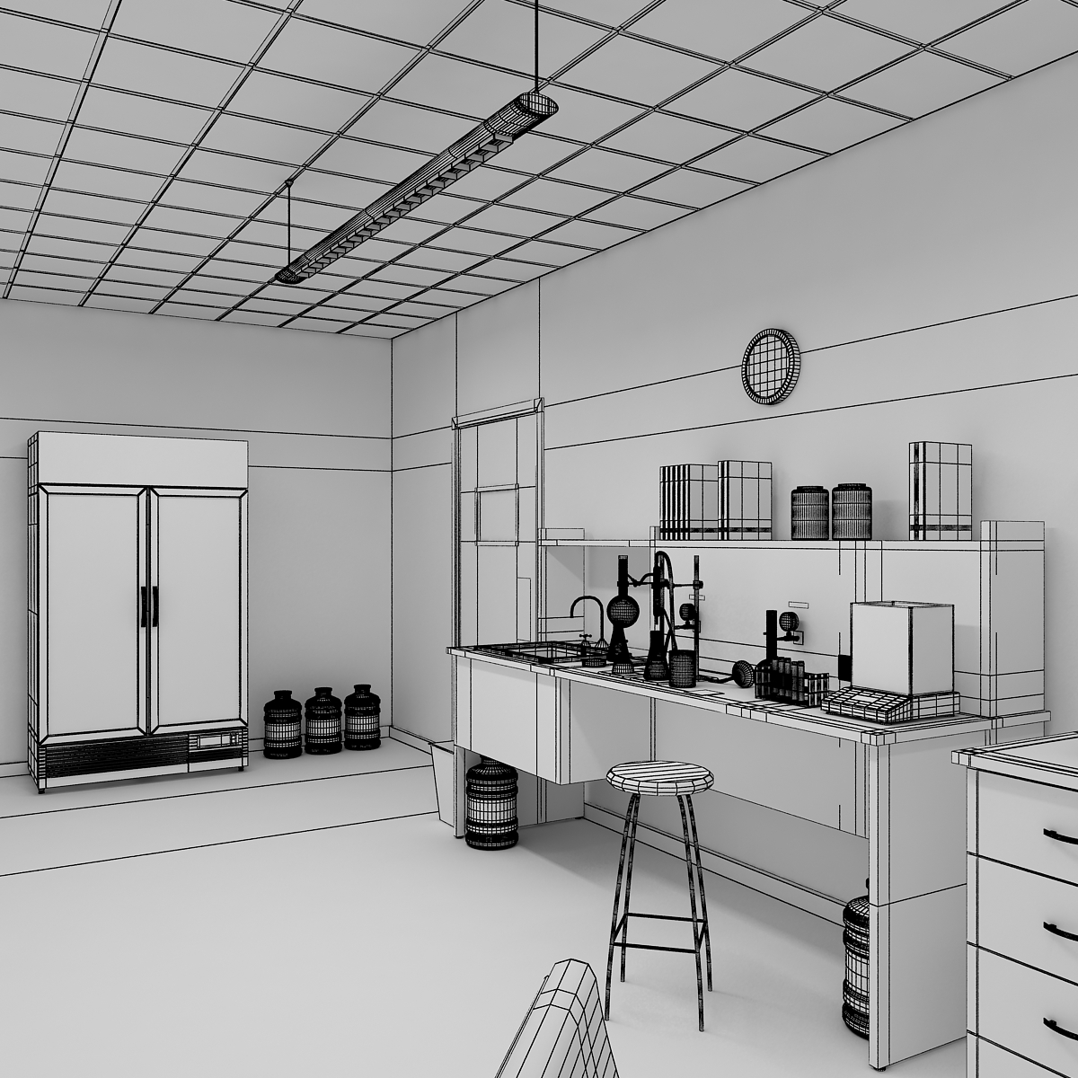 chemistry laboratory 3d model