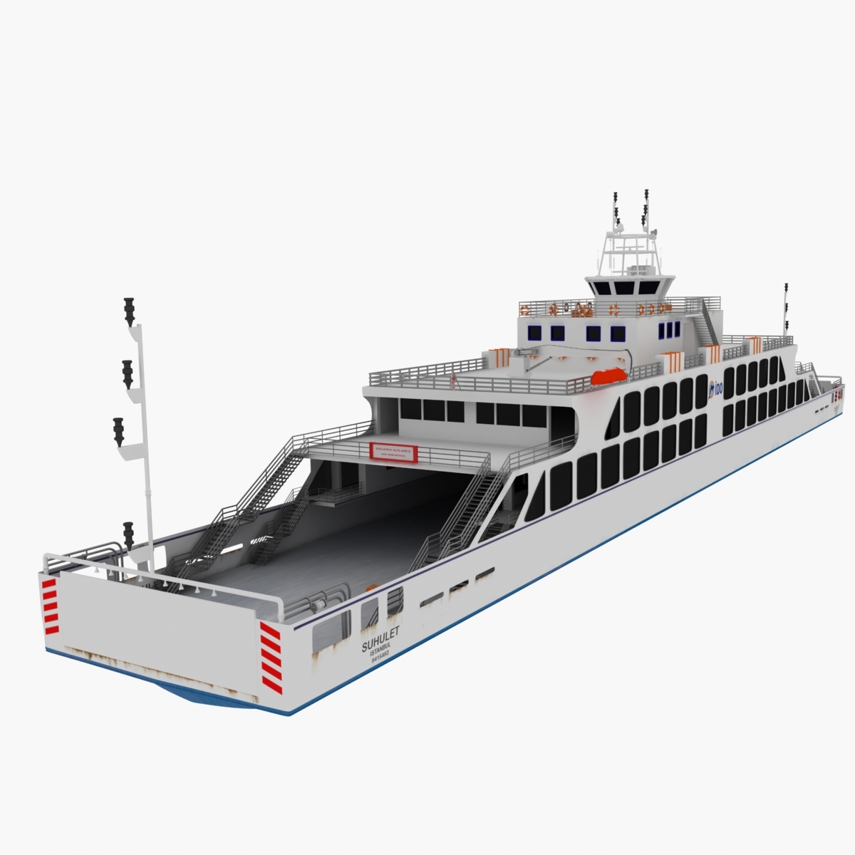 realistic ferry boat 3d max