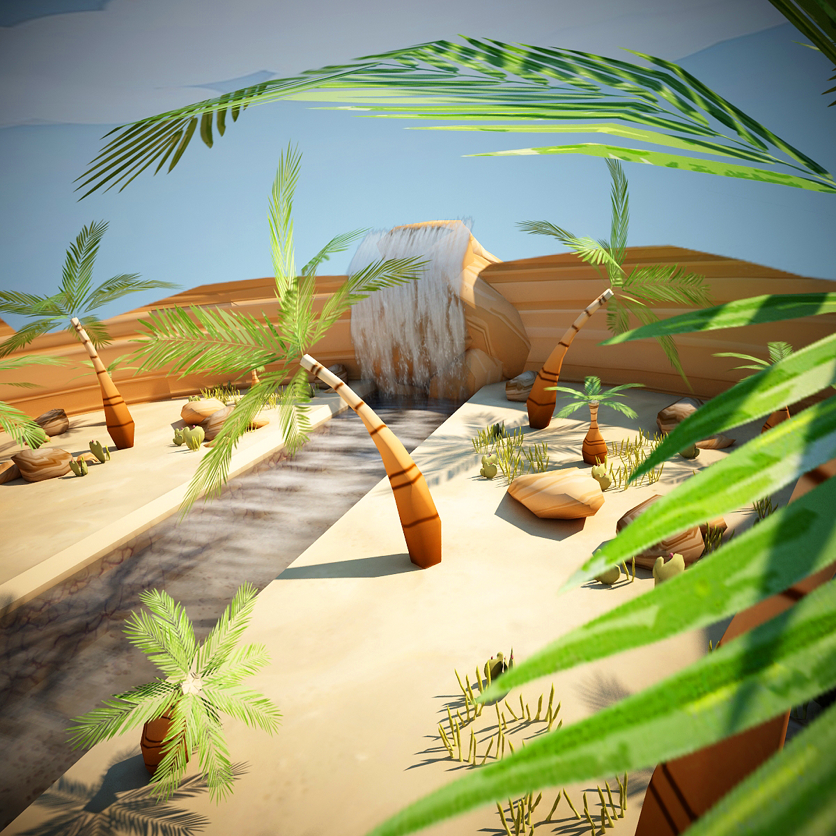 3d 3ds cartoon desert