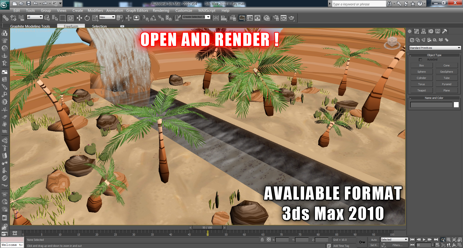 3d 3ds cartoon desert