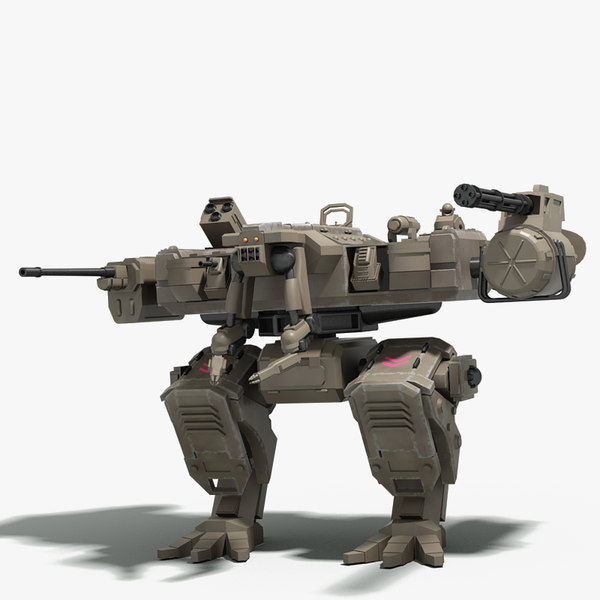 military robot artillery 3d model