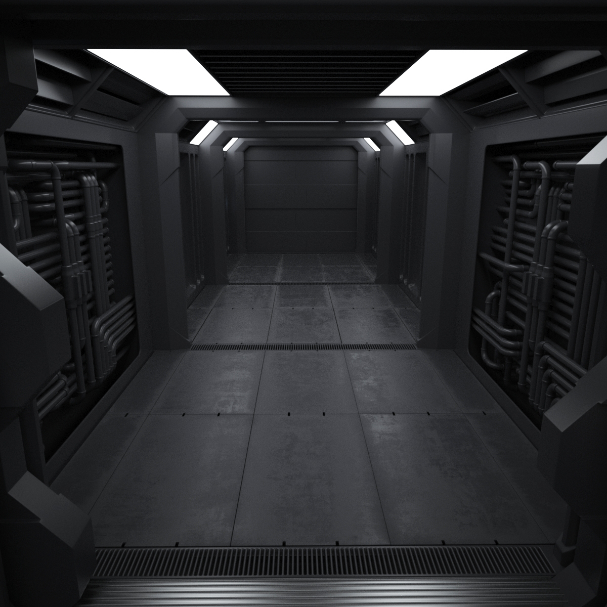 3d sci fi interior model