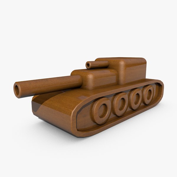 3d wooden toy tank model