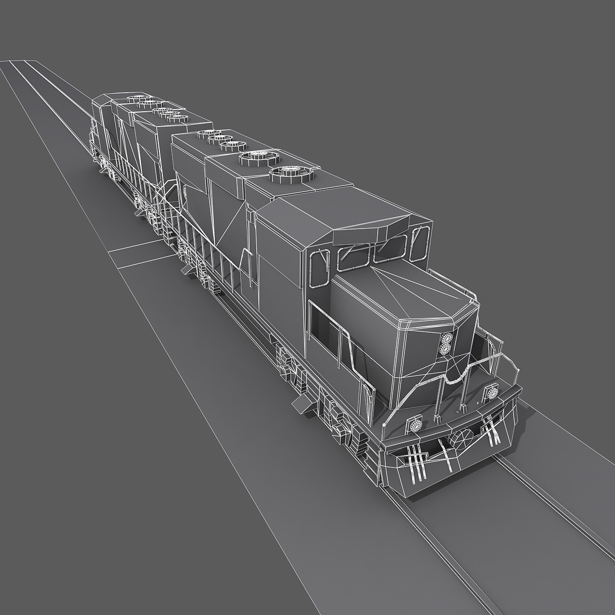 3d ready locomotive engine train model
