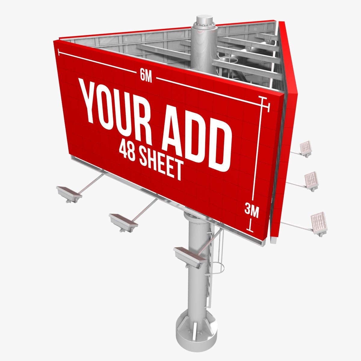 billboard 48 sheet triangles 3d dxf