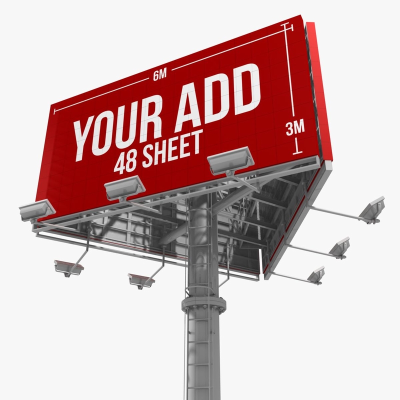 billboard 48 sheet triangles 3d dxf