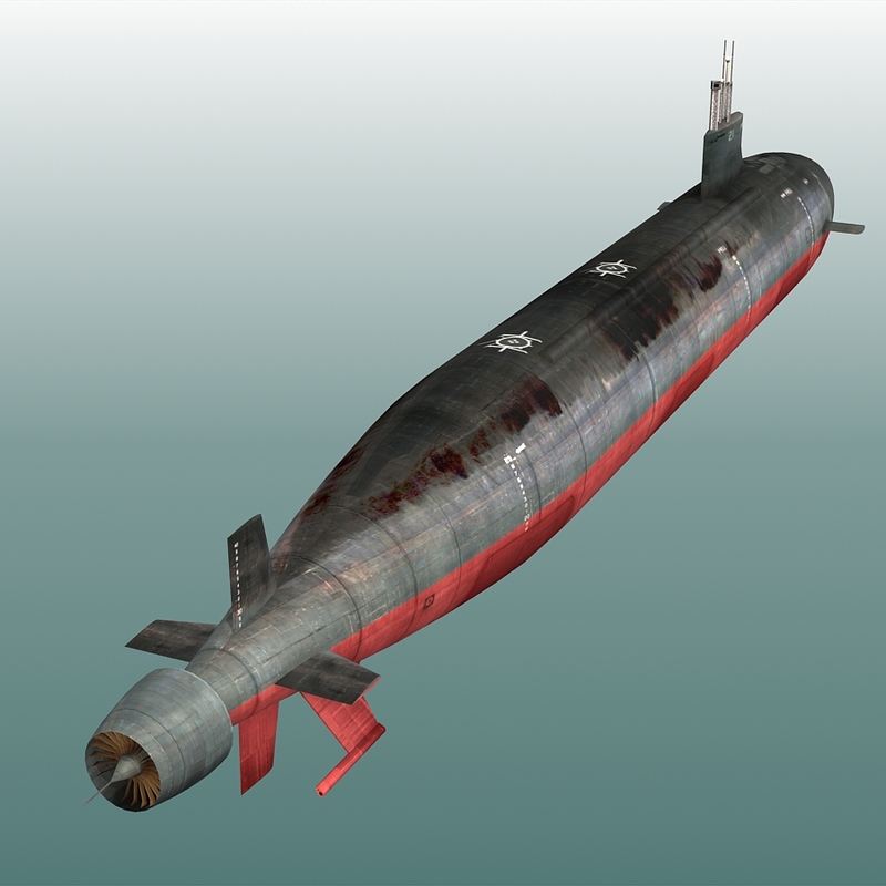 3ds max uss seawolf ssn-21 submarine