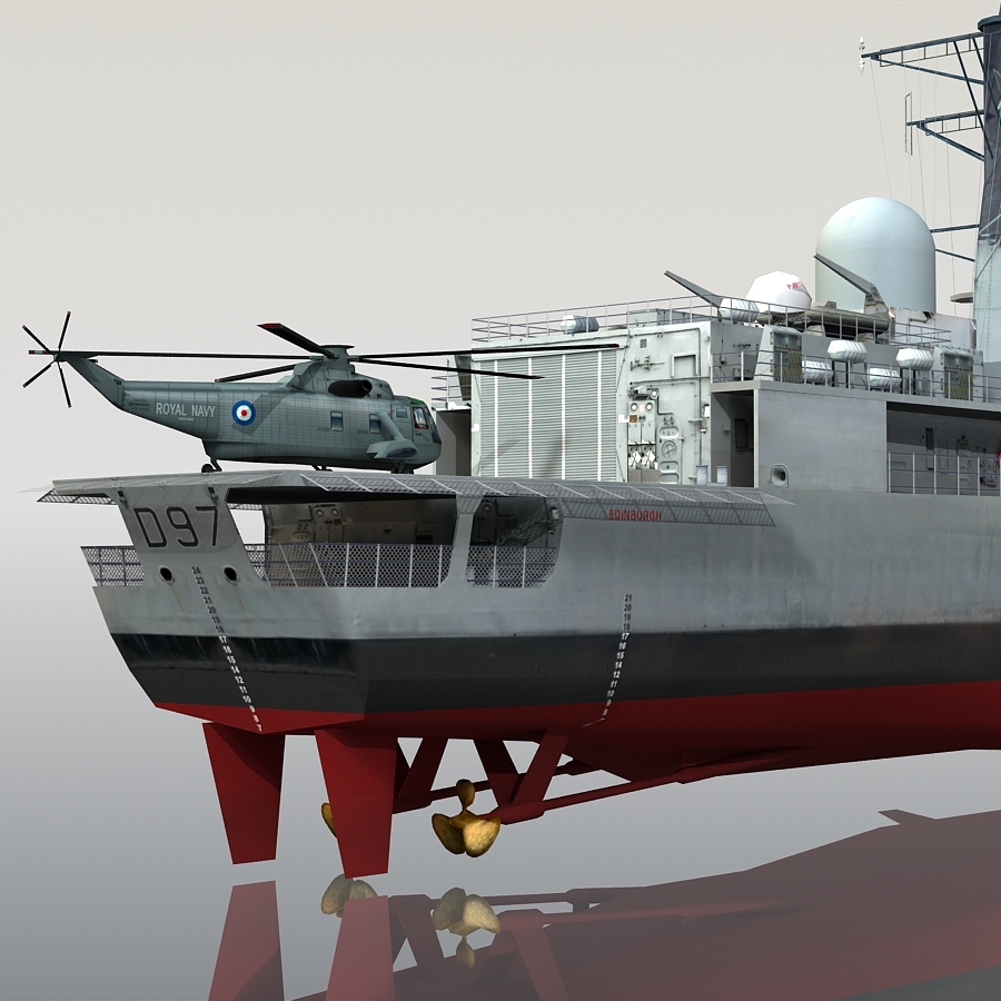 hms edinburgh d97 type 3d model