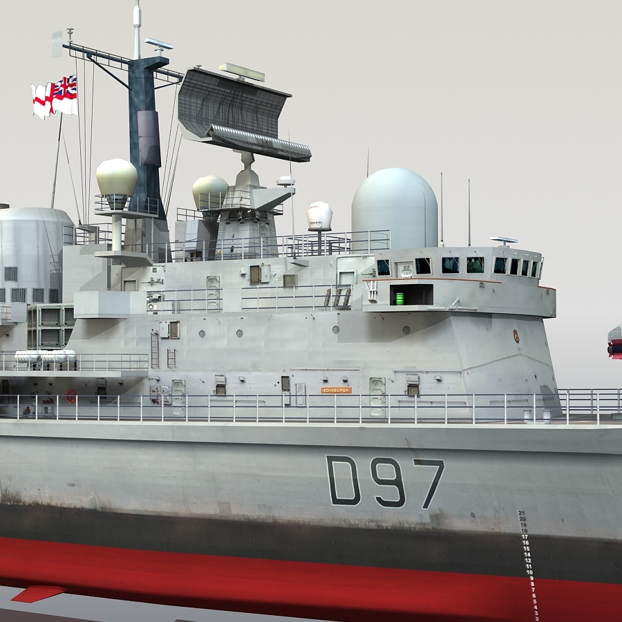 hms edinburgh d97 type 3d model
