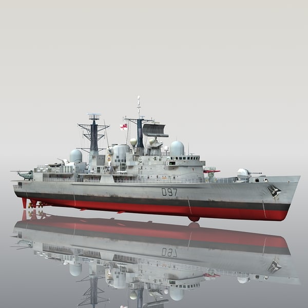 hms edinburgh d97 type 3d model