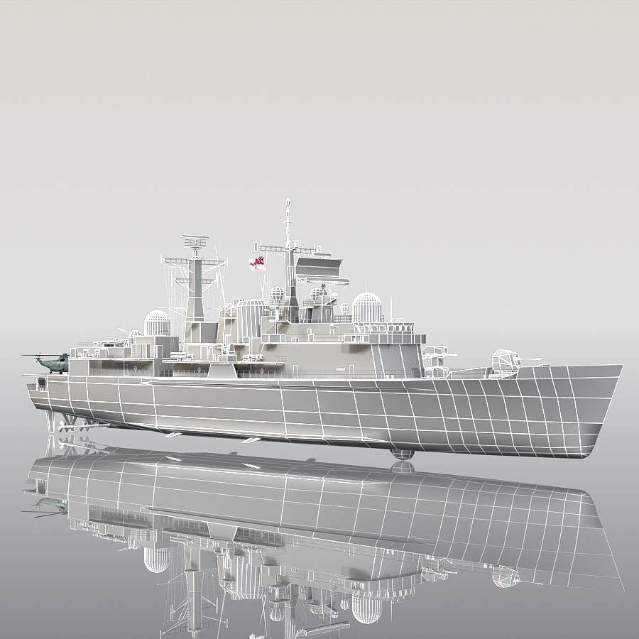 hms edinburgh d97 type 3d model